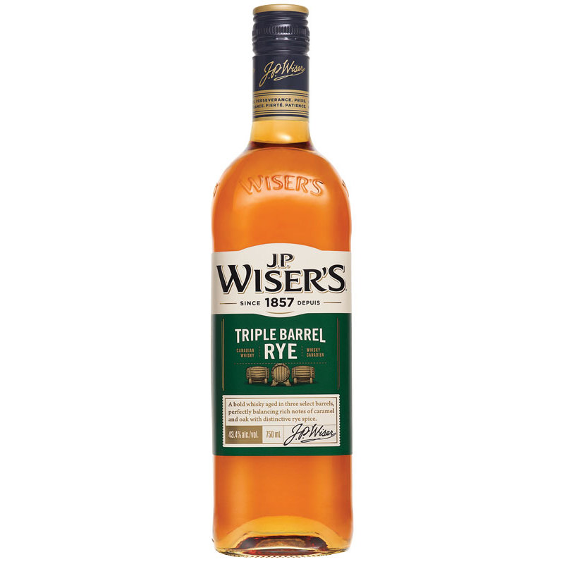 J.P. WISER'S TRIPLE BARREL RYE Canadian Whisky / Whiskey