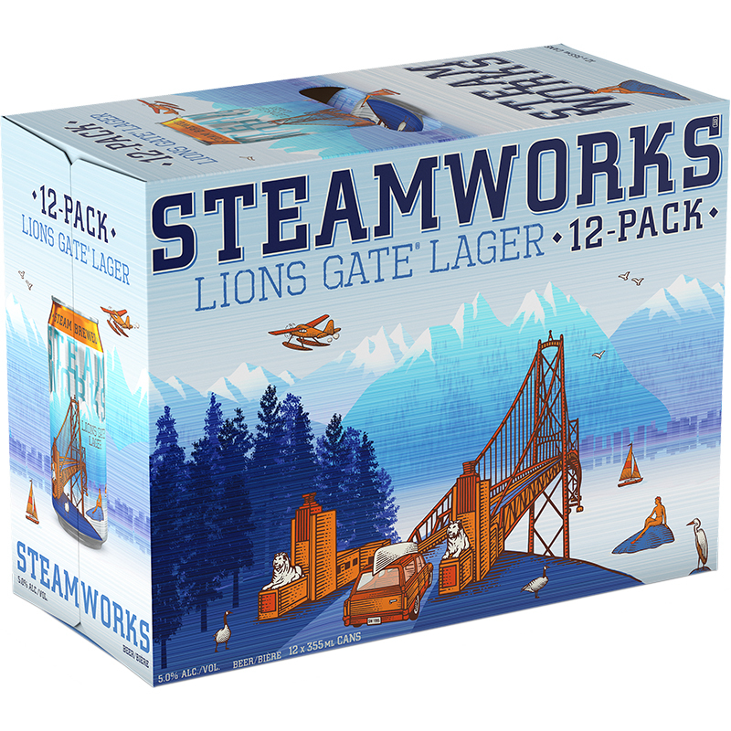 STEAMWORKS - LIONS GATE LAGER CAN 355ML Canadian Domestic Beer