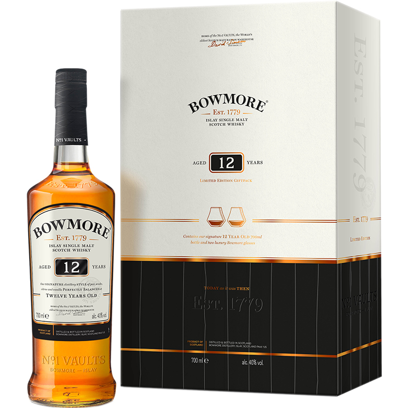 BOWMORE - 12 YO LIMITED EDITION GIFTPACK Scottish Whisky / Whiskey