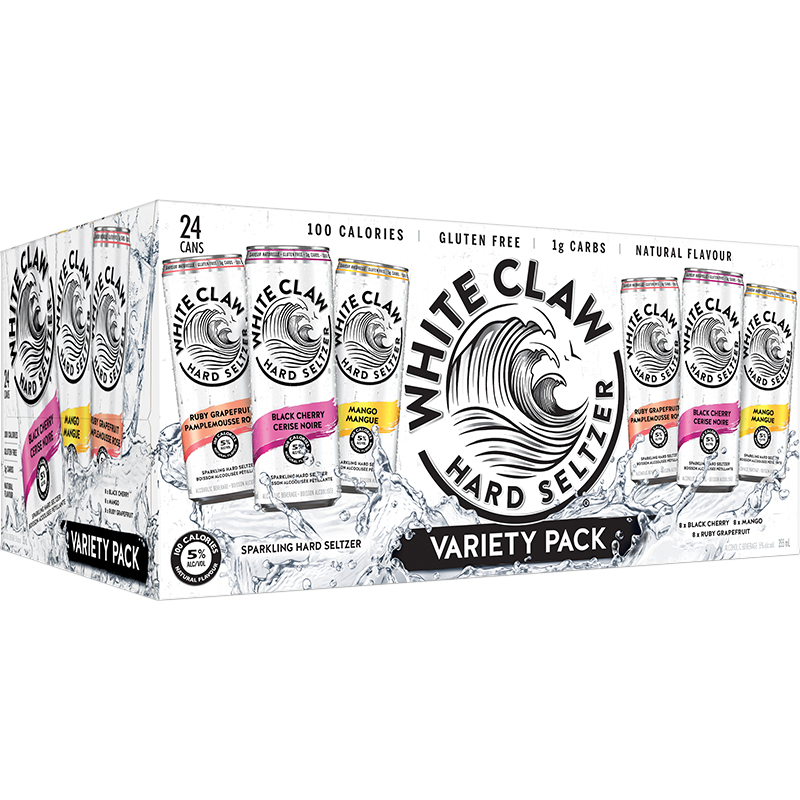 WHITE CLAW - VARIETY PACK 24 CAN Canadian Coolers