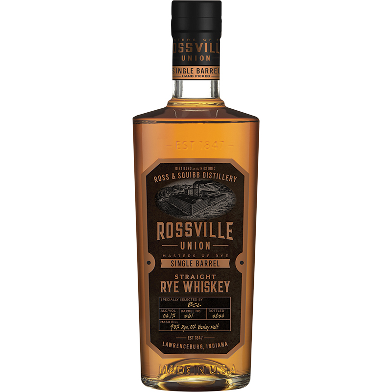ROSSVILLE UNION - STRAIGHT RYE WHISKEY SINGLE BARREL American Whisky ...