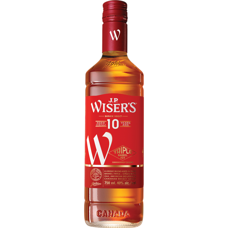 J.P. WISER'S - 10 YEAR OLD CANADIAN WHISKY Canadian Whisky / Whiskey