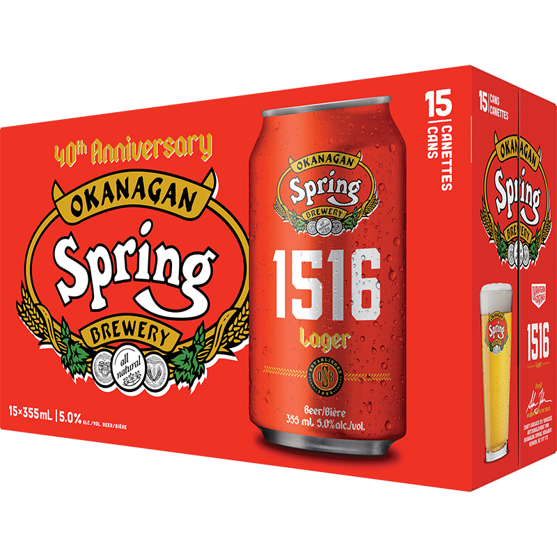 OKANAGAN SPRING - 1516 BAVARIAN LAGER CAN Canadian Domestic Beer