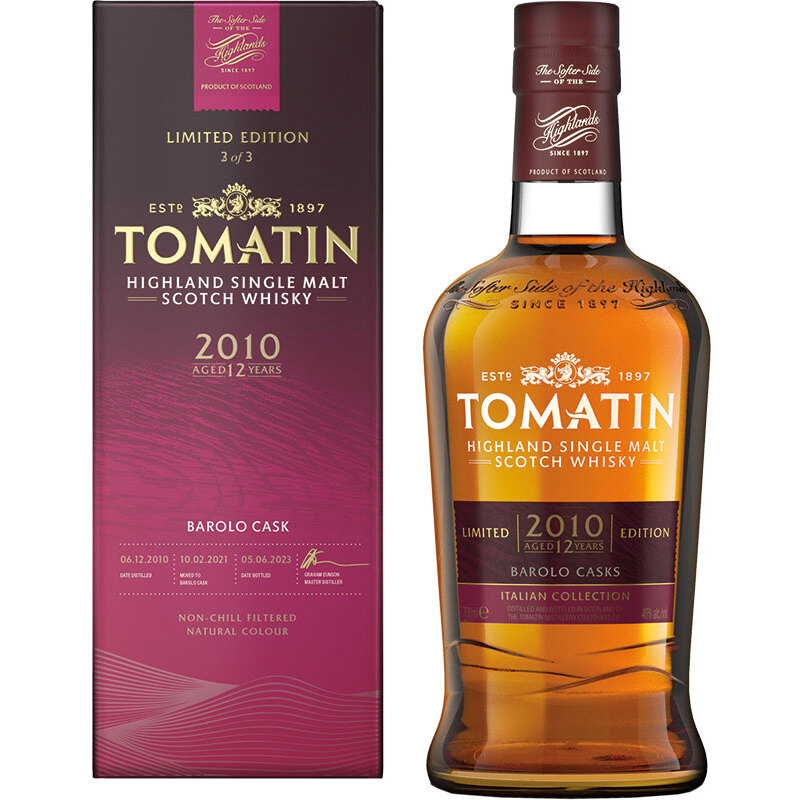 TOMATIN - ITALIAN COLLECTION BAROLO CASK Scottish Whisky / Whiskey