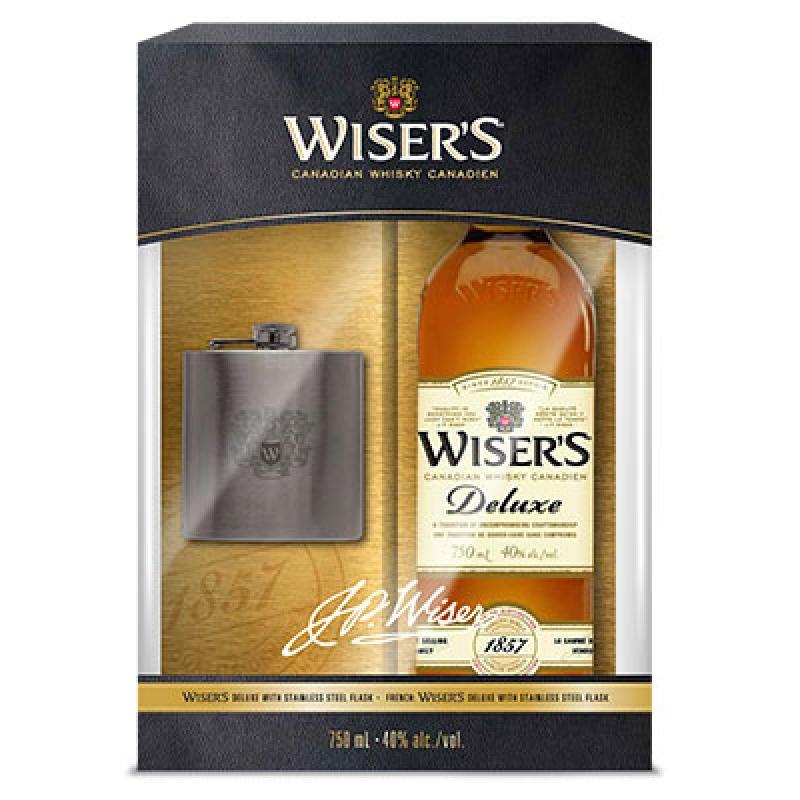 WISERS DELUXE - GIFT PACK (WITH FLASK) Canadian Whisky / Whiskey