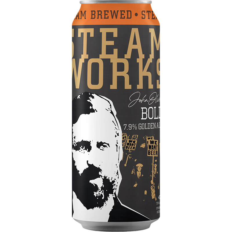 STEAMWORKS - JOHN OLIVER BOLD TALL CAN Canadian Domestic Beer