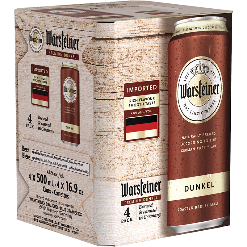 WARSTEINER - PREMIUM DUNKEL TALL CAN German Import Beer