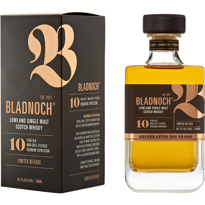BLADNOCH - 10 YEAR OLD LOWLAND SINGLE MALT SCOTCH Scottish Whisky / Whiskey